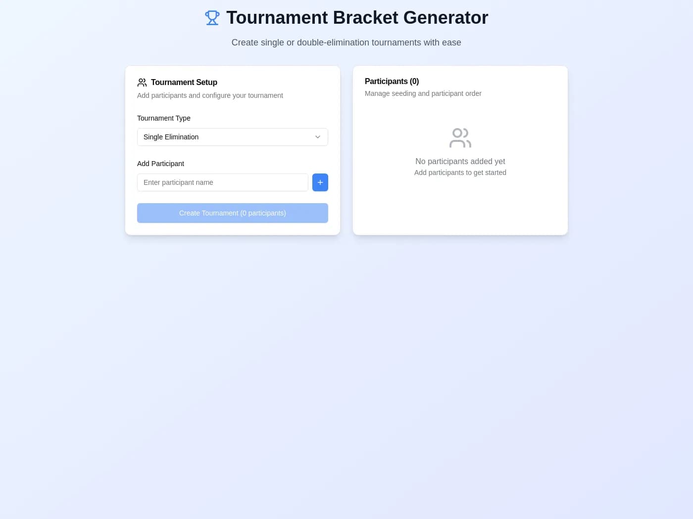 Tournament Bracket Generator