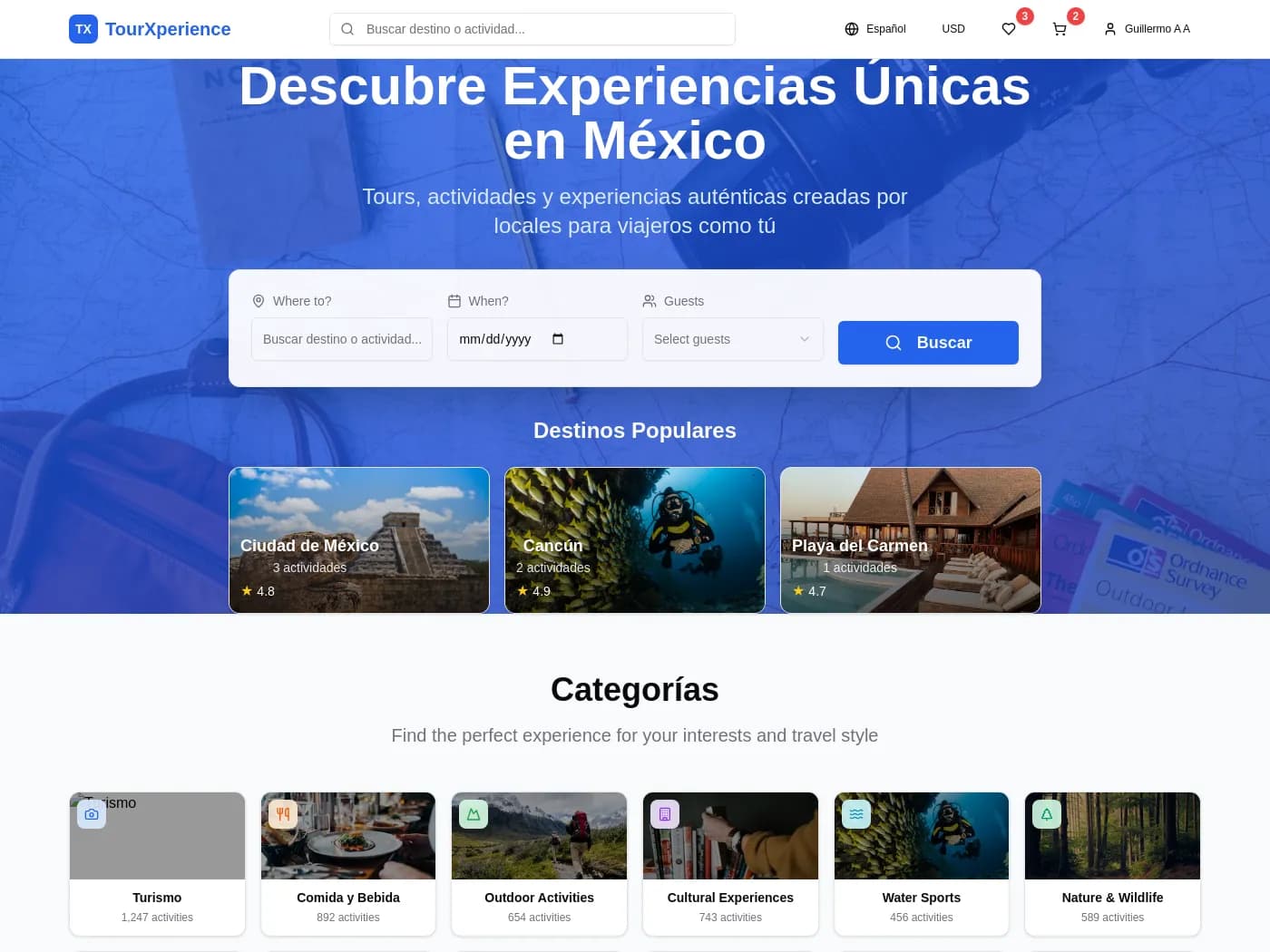 TourXperience: Plataforma Web Integral para Reservas de Experiencias Turísticas