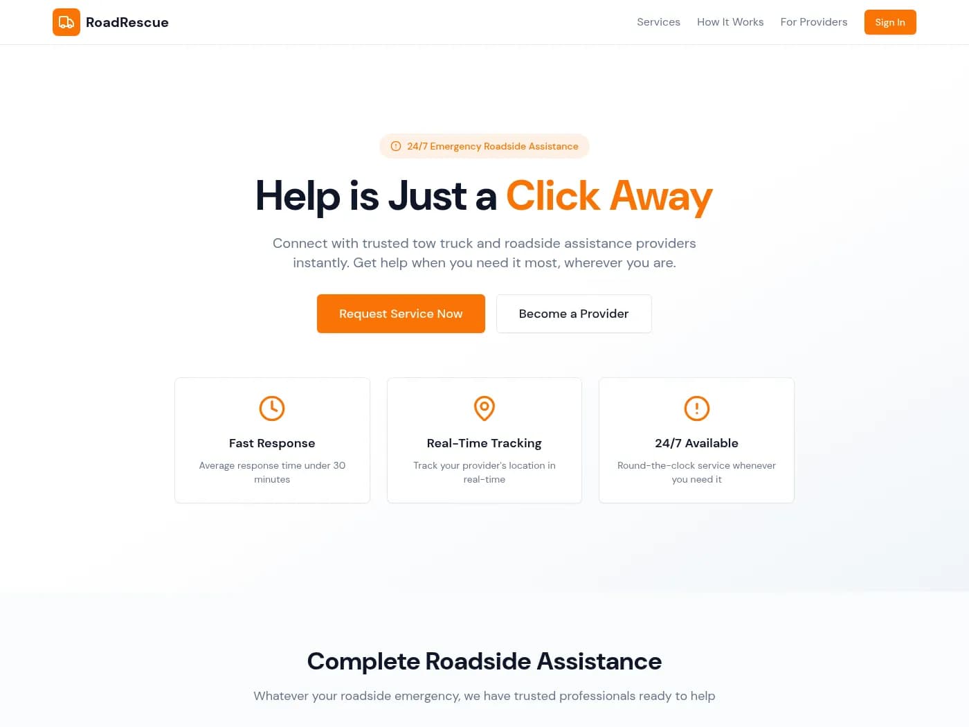 Tow Truck & Roadside Assistance Hub