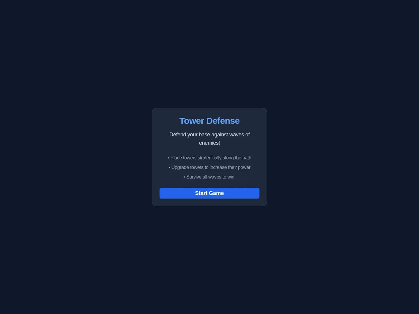 Tower Defense 2D Game