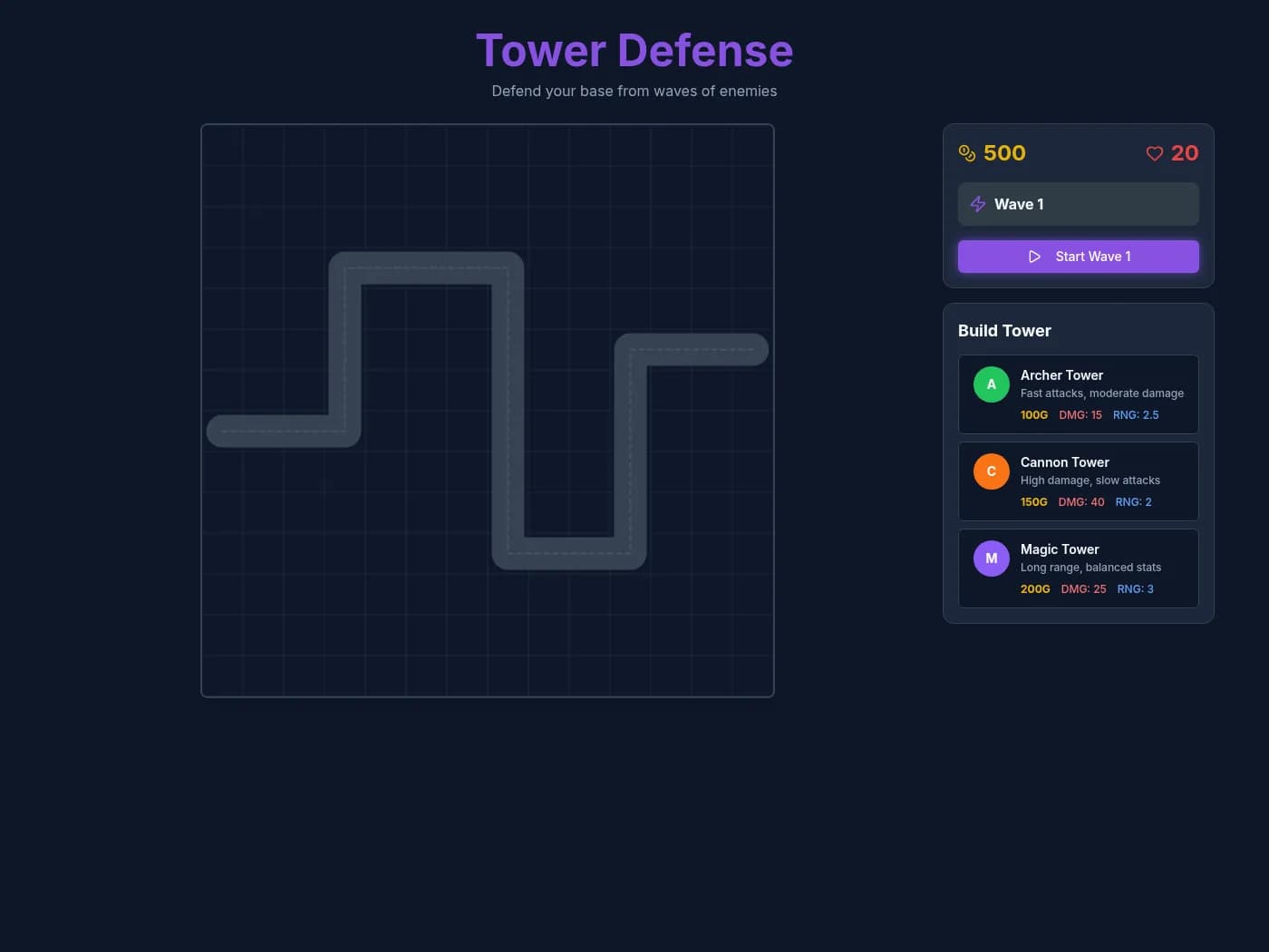 Strategic Tower Defense Game