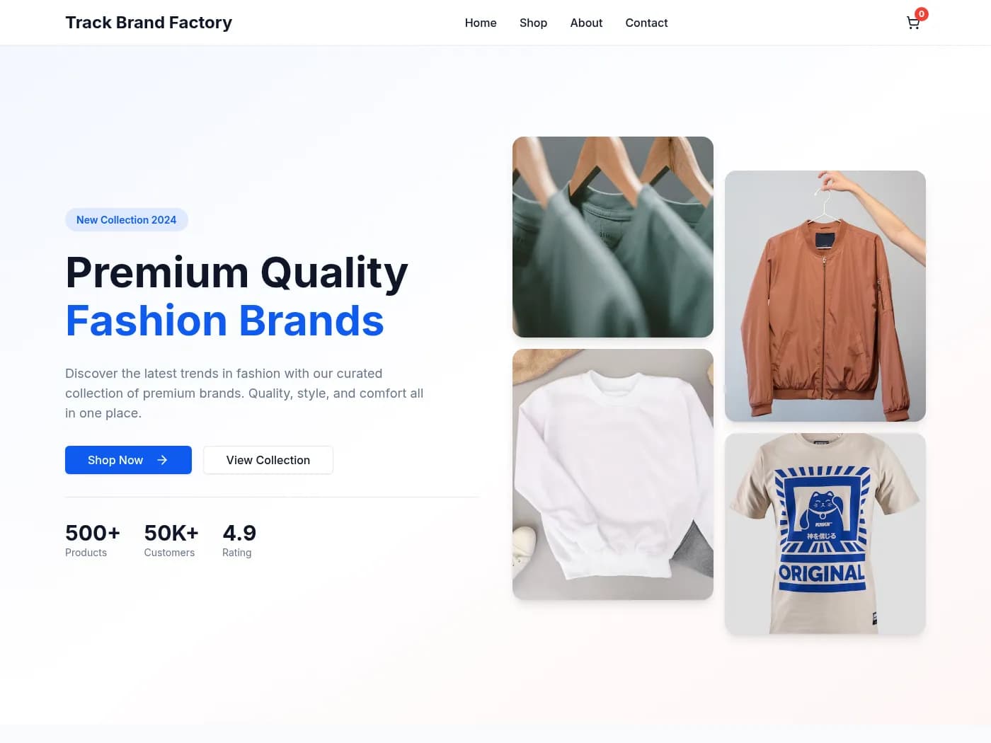 Track Brand Factory Website Clone