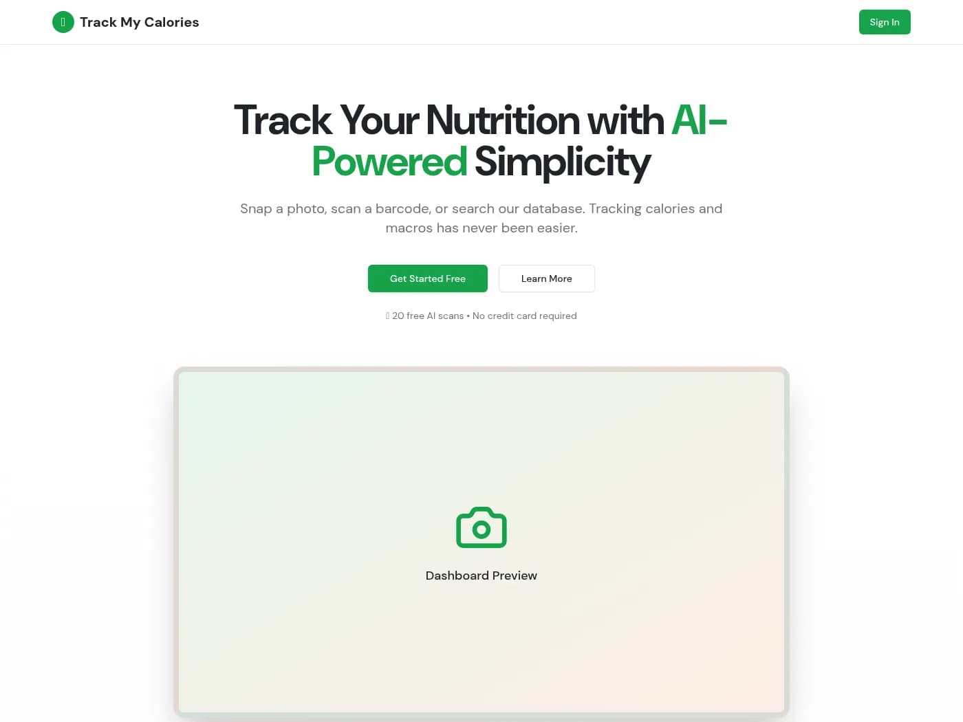 Track My Calories – AI-powered Food Logging Web App