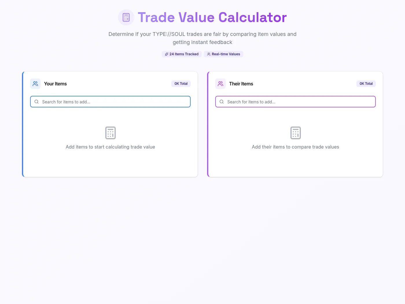Trade Value Fairness Calculator Website