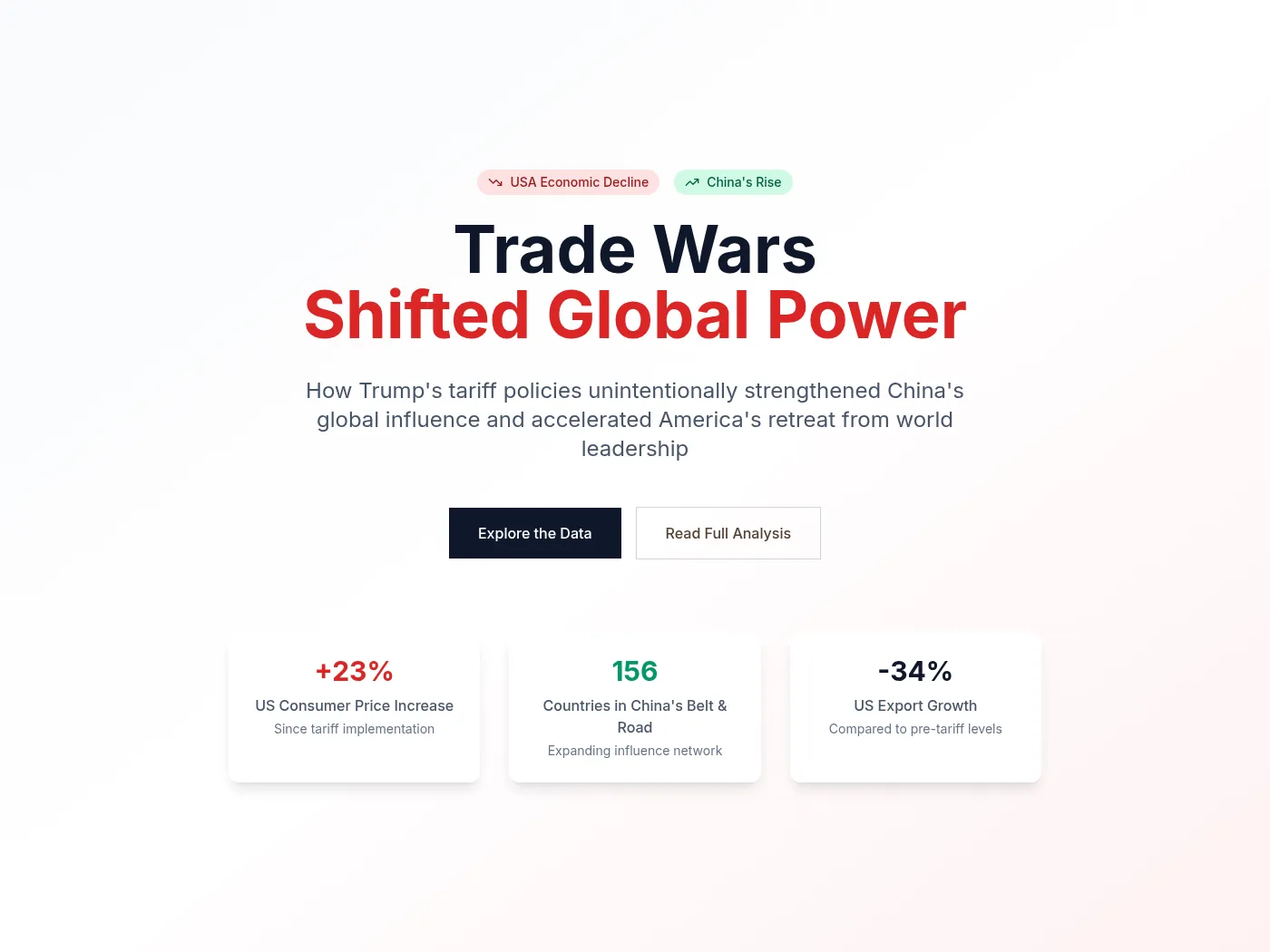 Trade Wars and the Shift of Global Economic Power: A Data-Driven Analysis