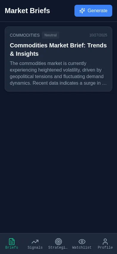 TradeBriefs Mobile: AI-Generated Signals & Briefs for Traders