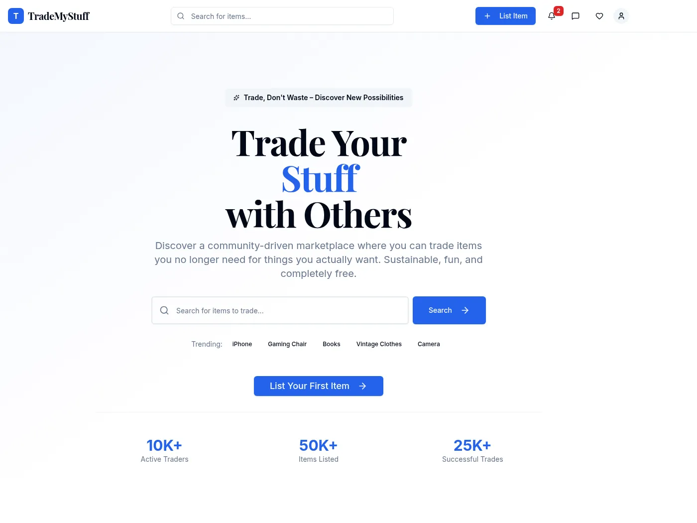 TradeMyStuff.com Clone