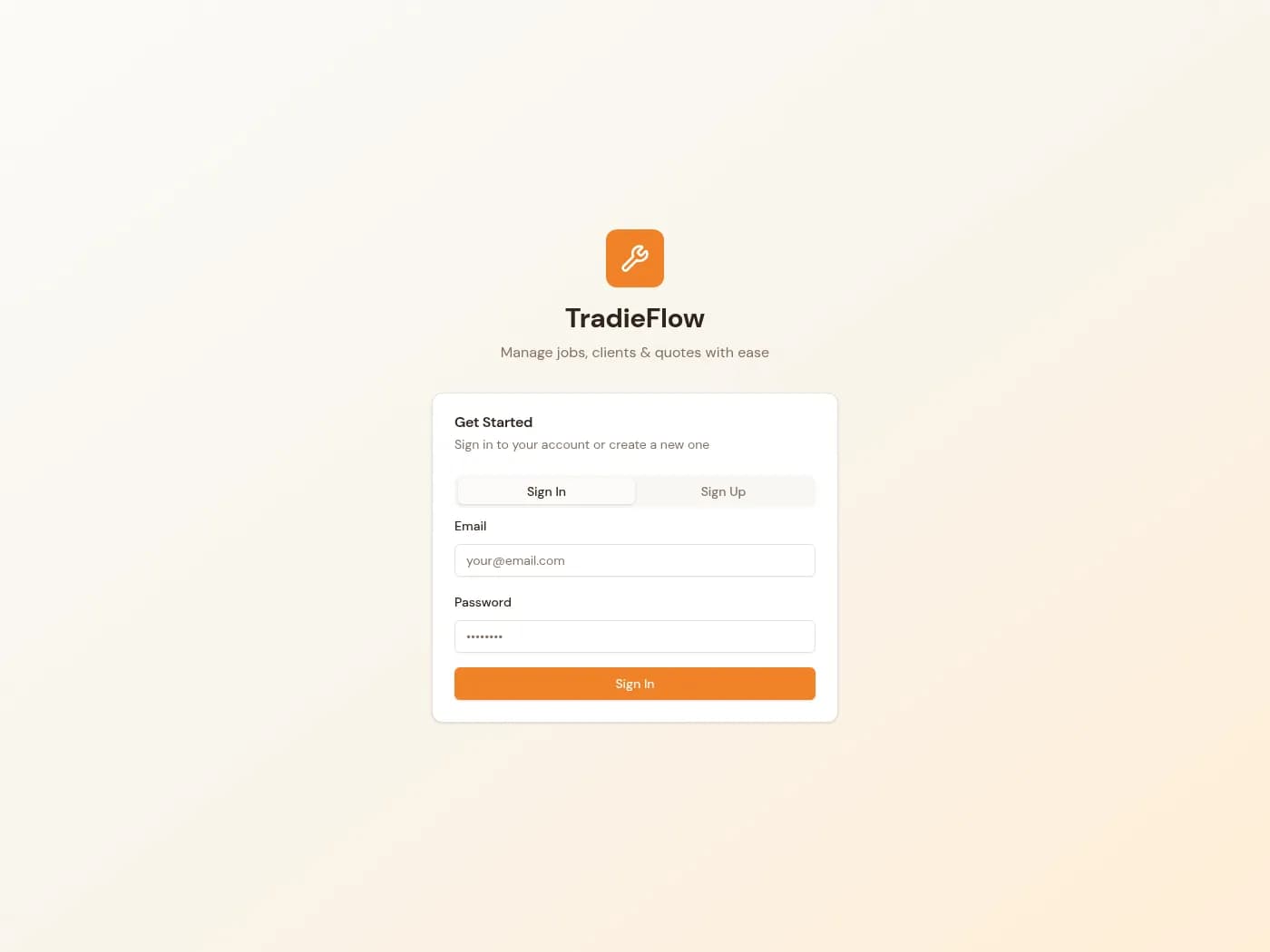 TradieFlow Job & Quote Management Dashboard