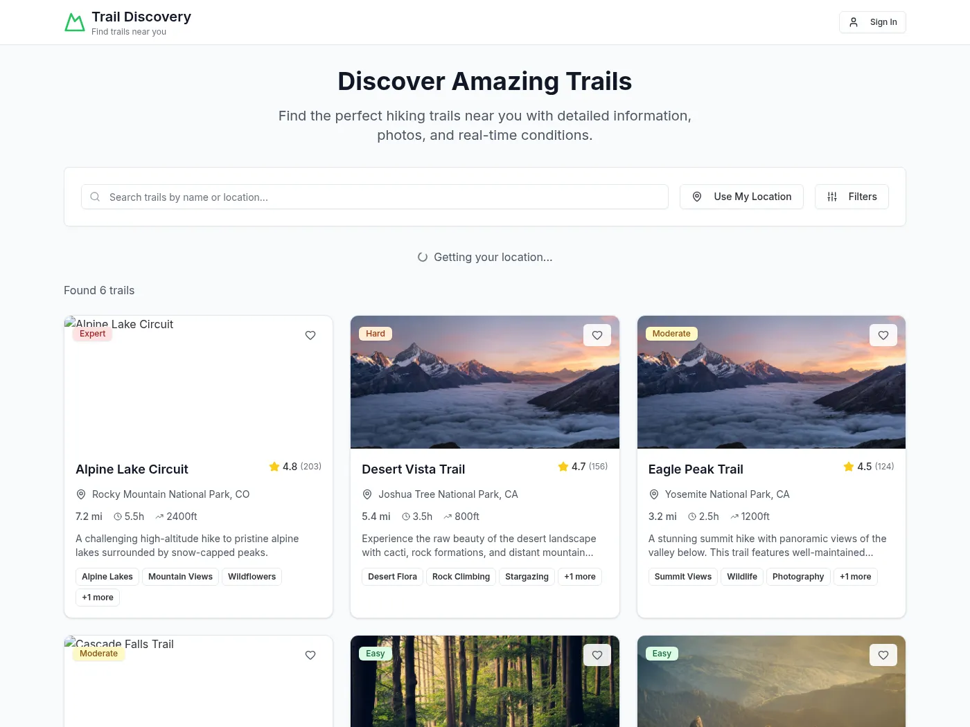 Trail Discovery – Find Hiking Trails Near You
