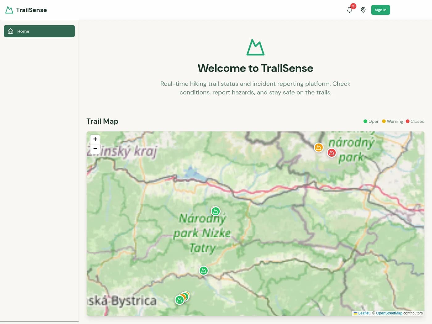TrailSense: Real-Time Hiking Trail Status & Incident Reporting Platform