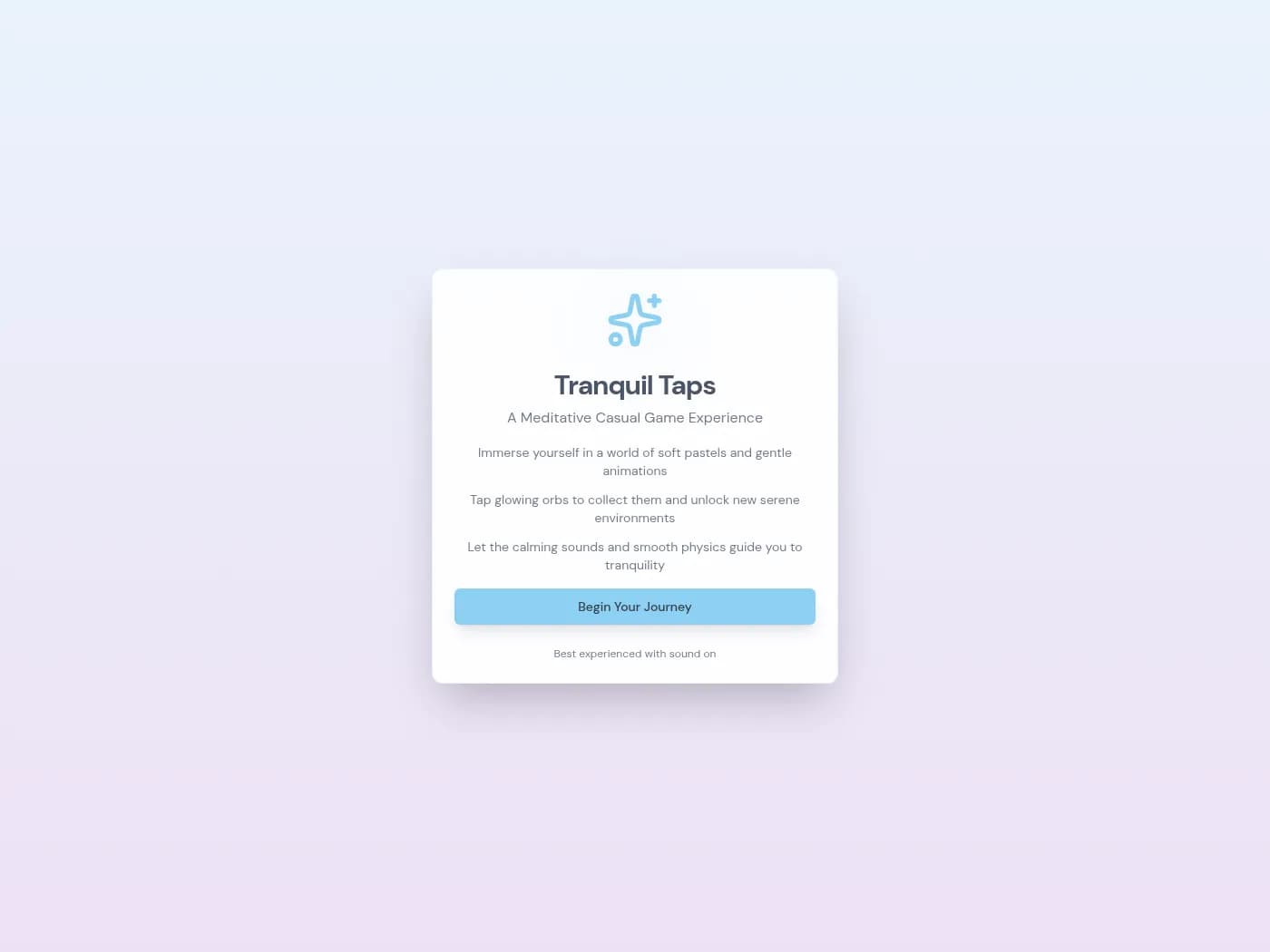 Tranquil Taps: A Meditative Casual Game Experience