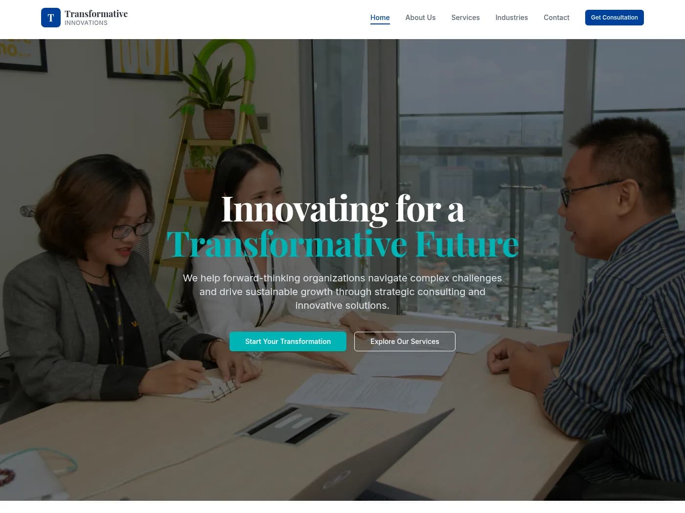 Transformative Innovations Consulting Website