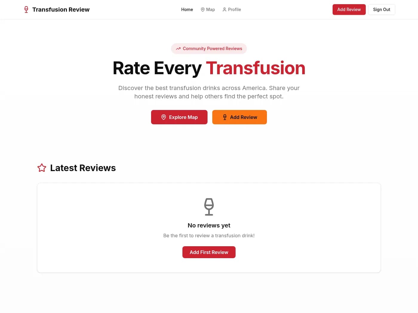 Transfusion Drink Review & Rating App