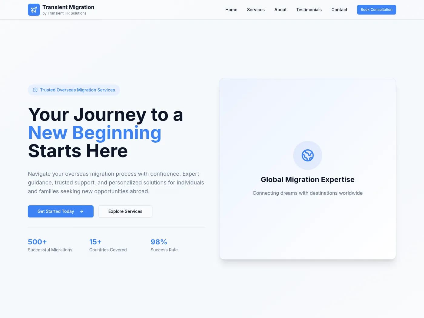 Transient Migration Assist: Overseas Migration Services Platform