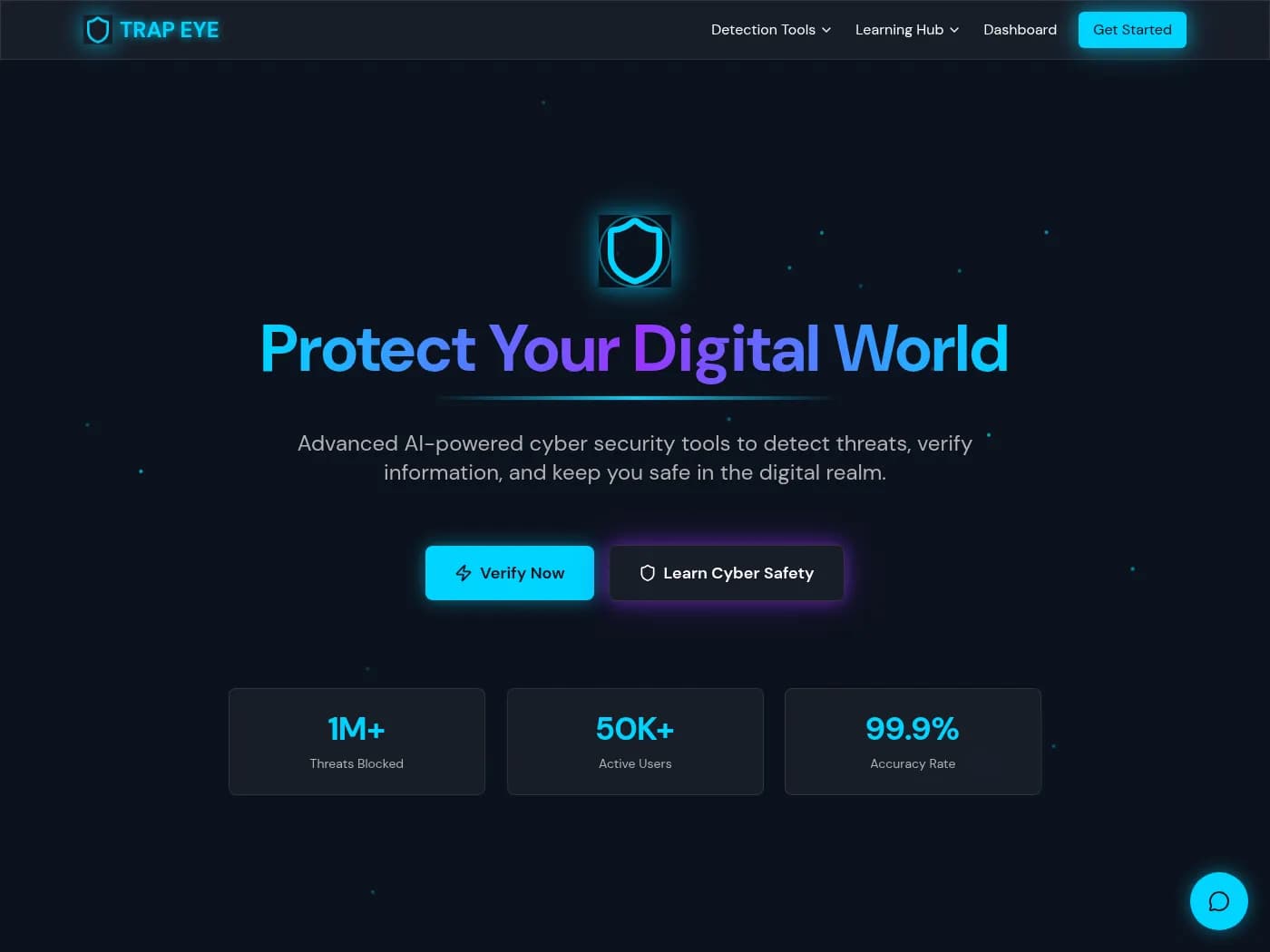 TRAP EYE Cyber-Themed Responsive Web Platform