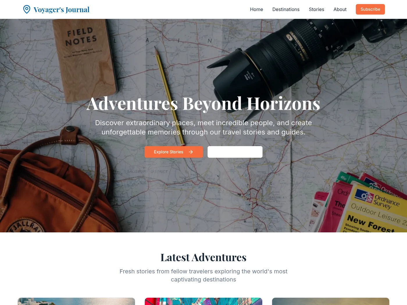 Voyager's Journal: Travel Blog Website
