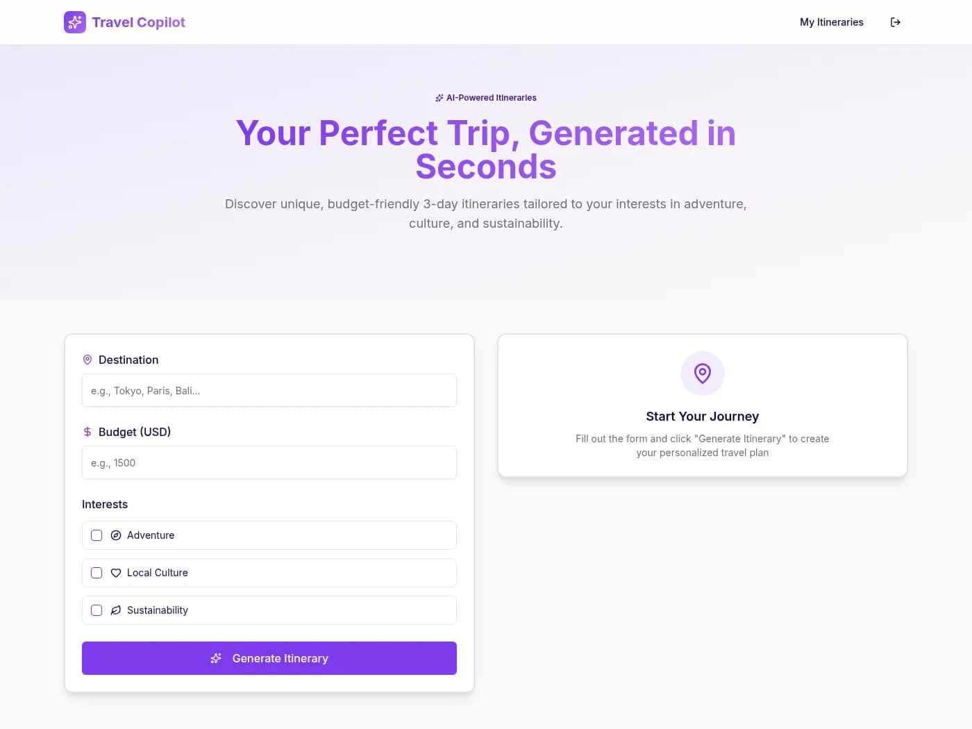 Gen Z Travel Copilot: AI-Powered Personalized Itinerary Platform