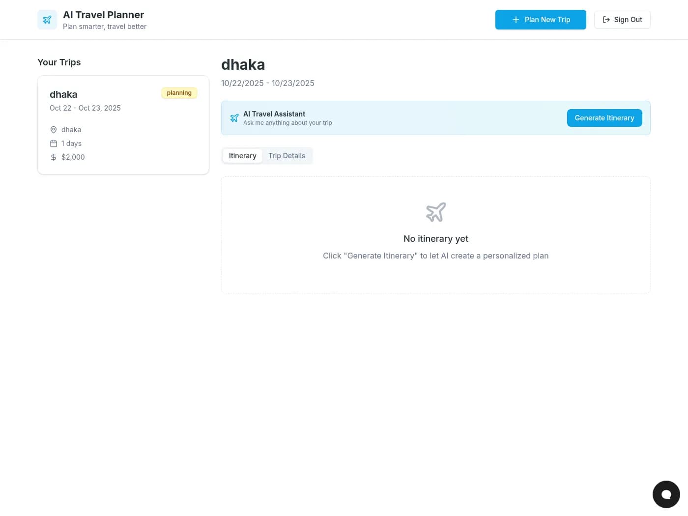 Agno Agent Travel Planner with CopilotKit Interactive UI