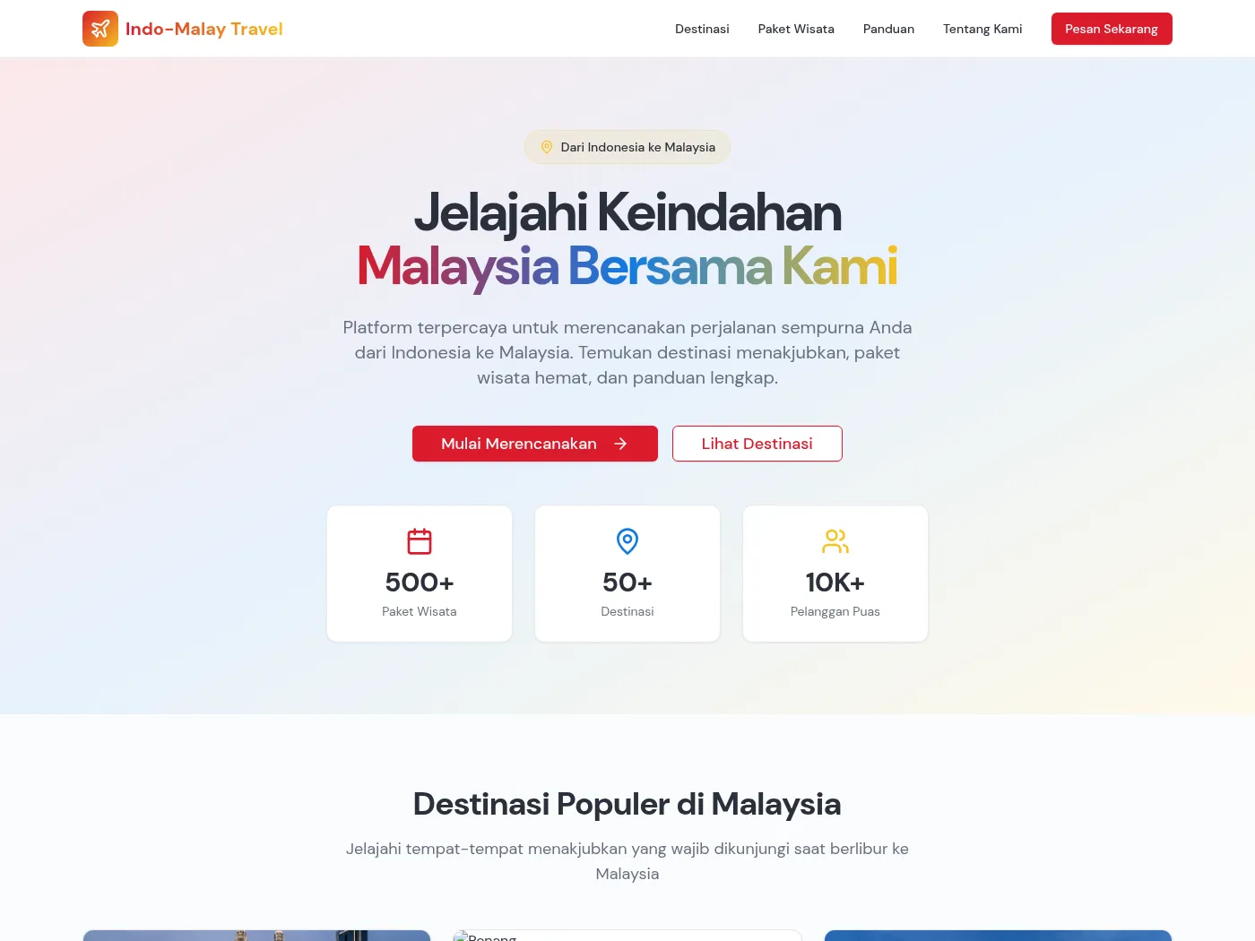Travel Web Platform Indonesia to Malaysia