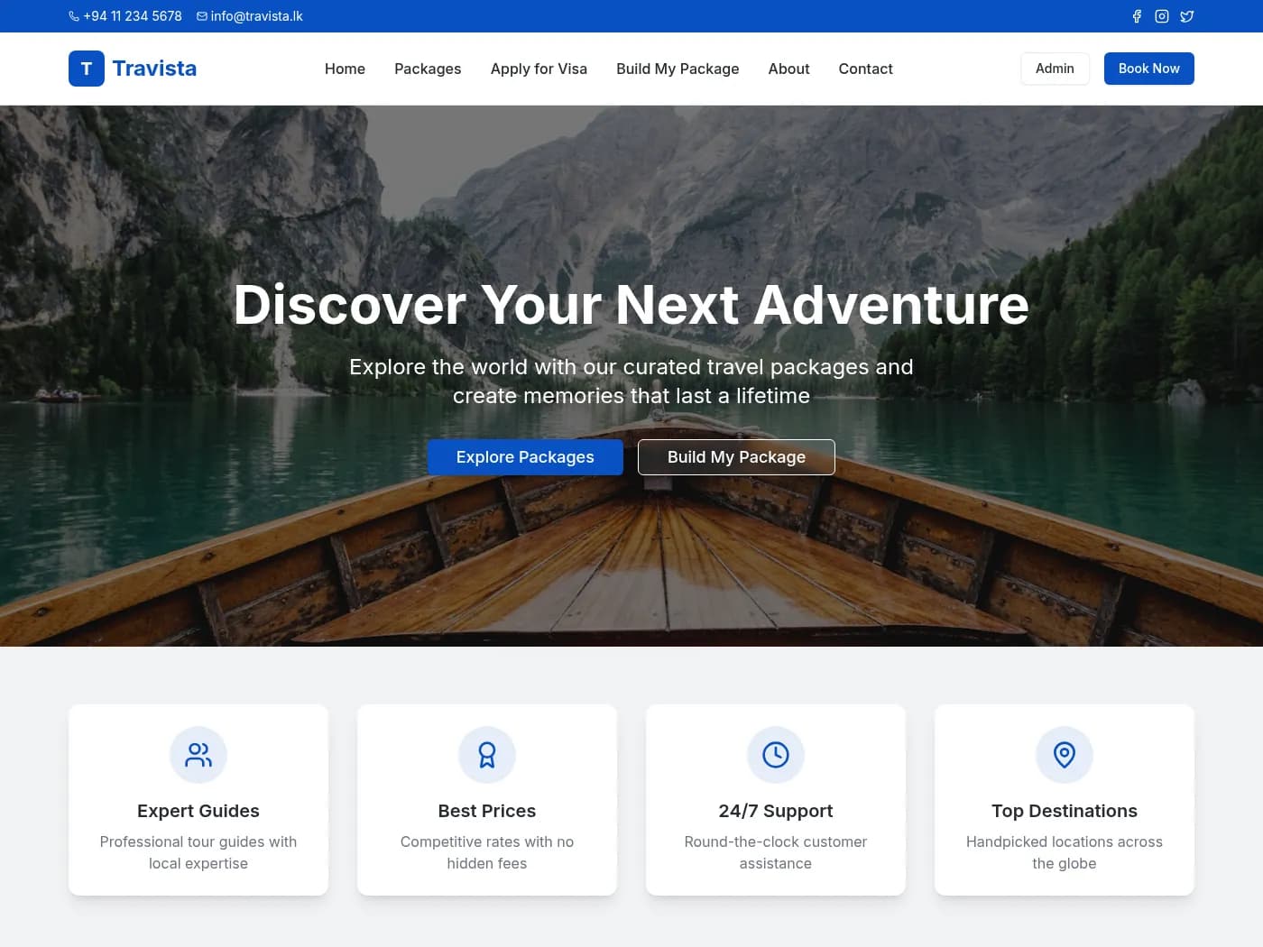 Travista Web Clone with Admin Panel