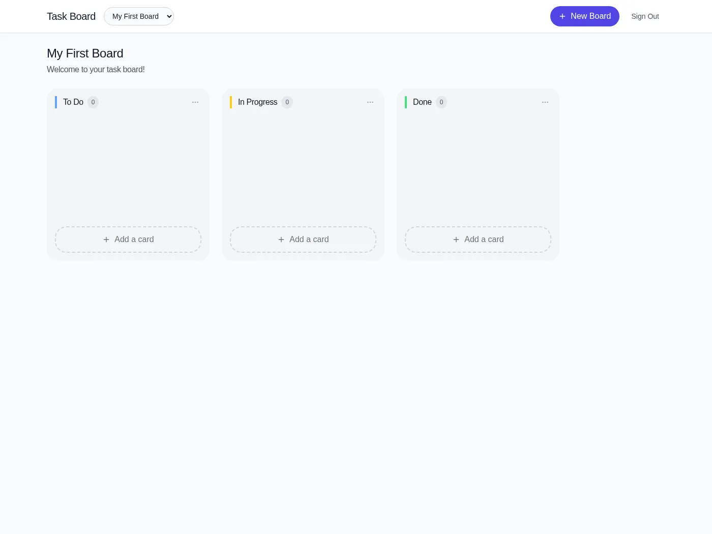 Colorful Task Board for Lightweight Project Management