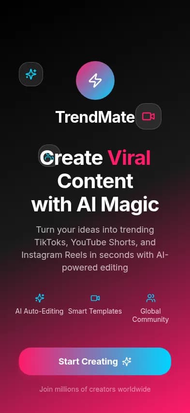 TrendMate - AI-Powered Global Content Creation Hub for Short Videos & Memes