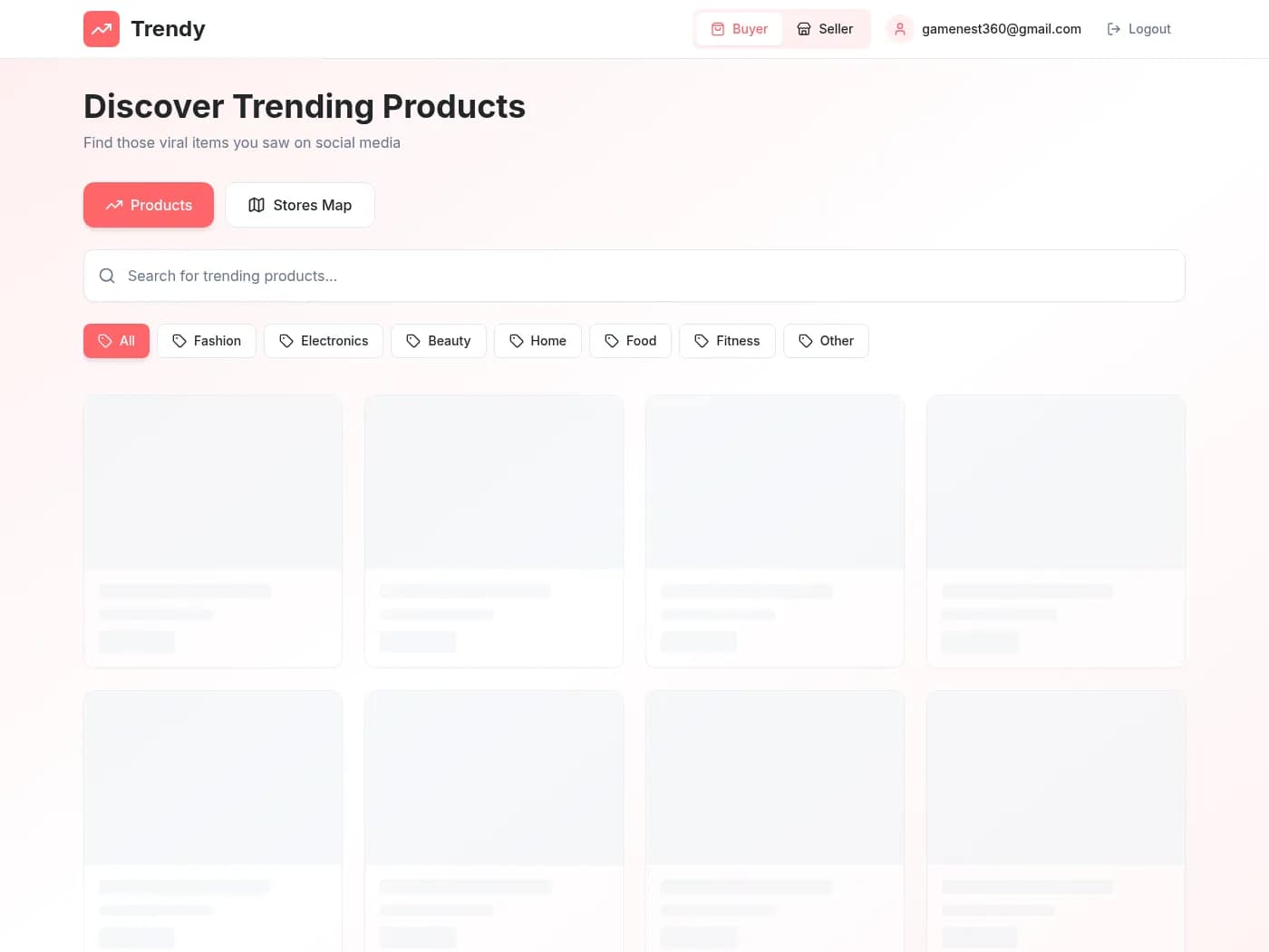 Trendy: Dual-Interface Marketplace for Trending Products