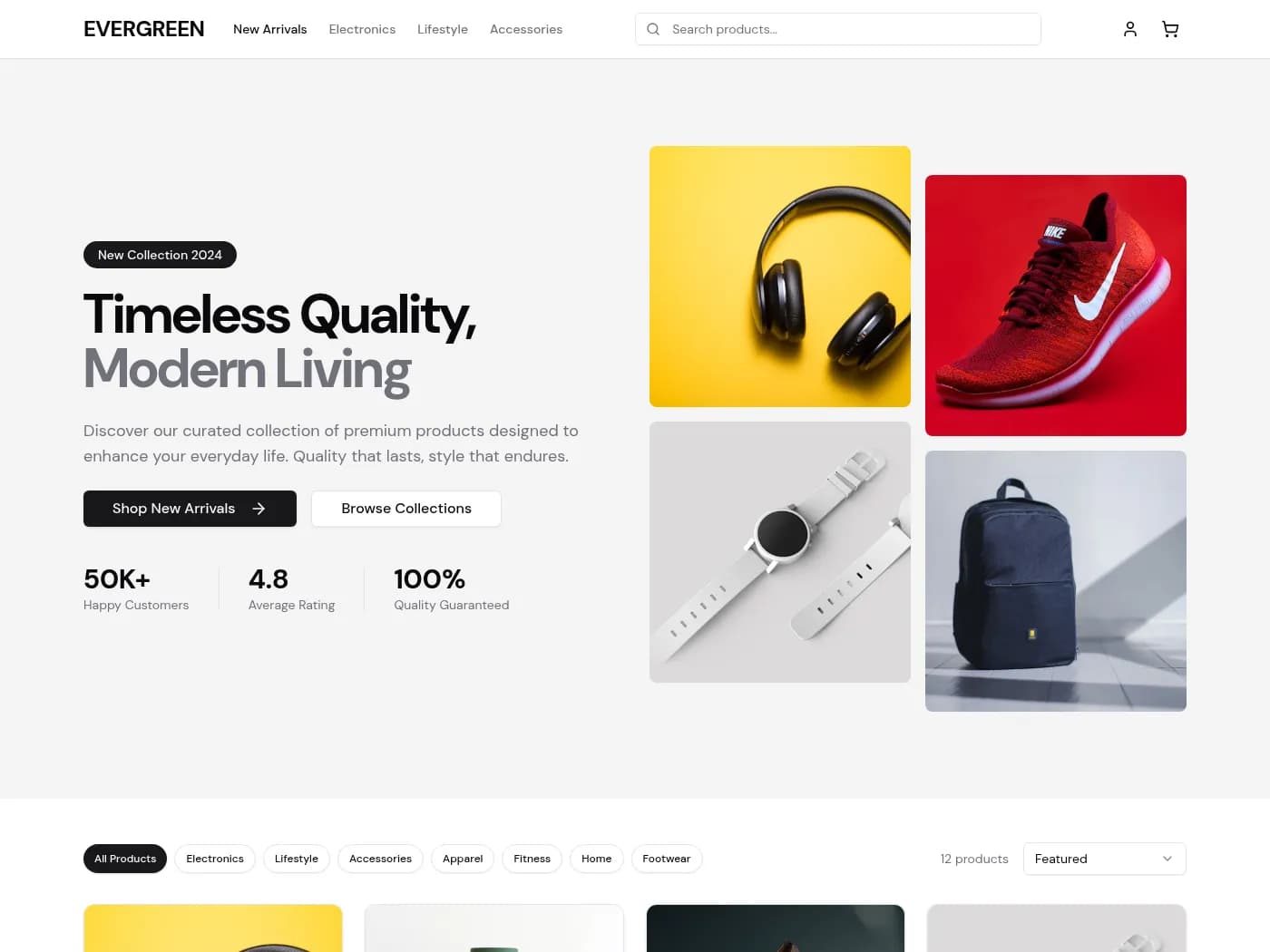 Trendy Shopify Storefront for Evergreen Best-Sellers