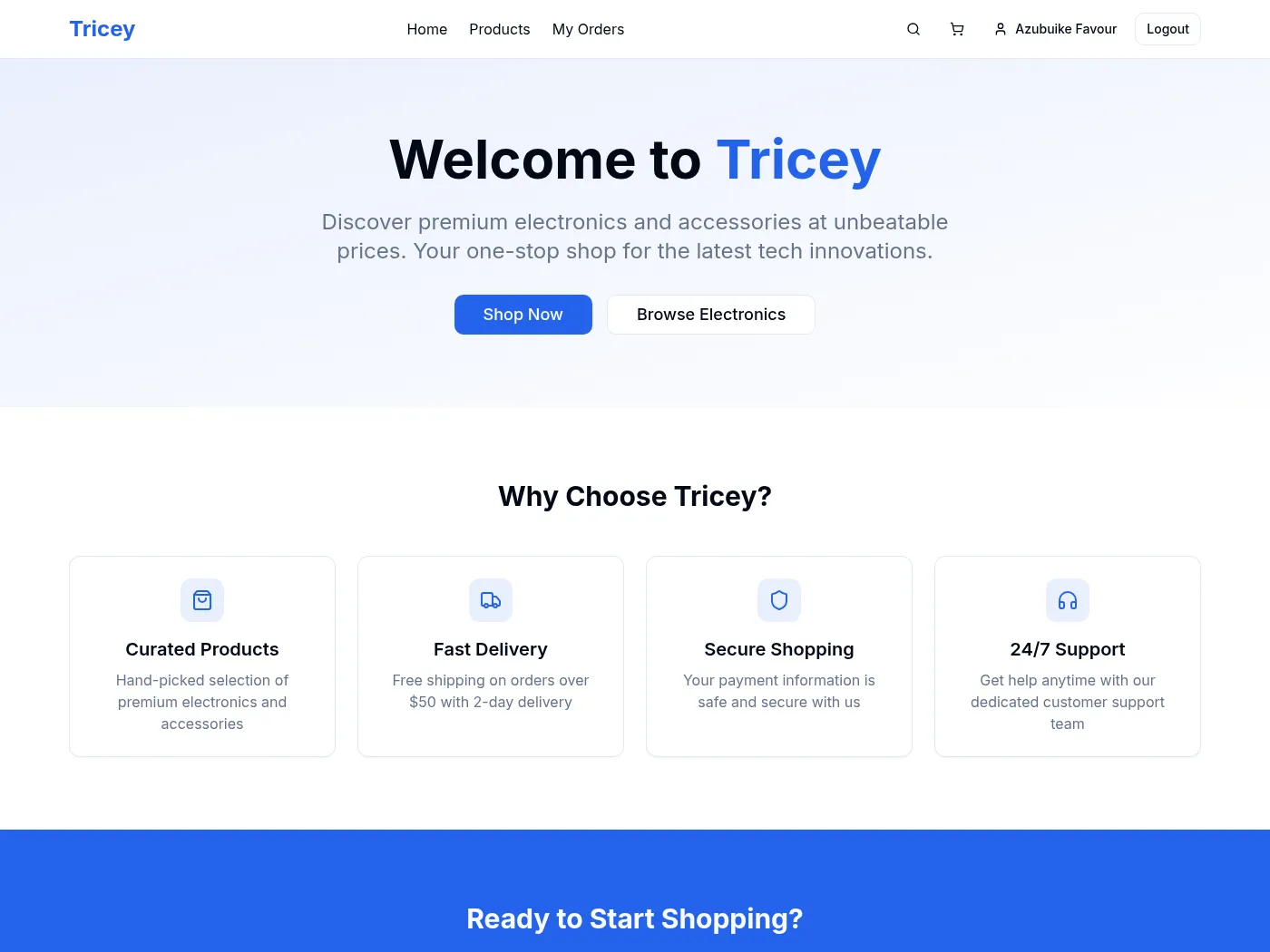 Tricey E-Commerce Platform & Admin Dashboard