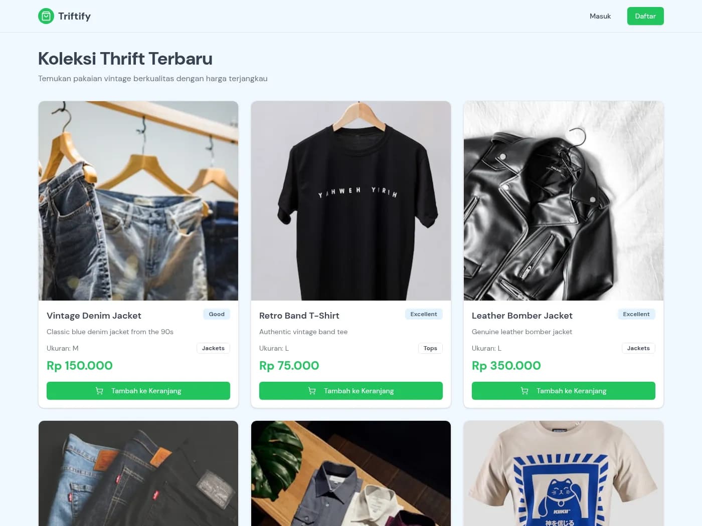 Triftify - Online Thrifting Store Platform