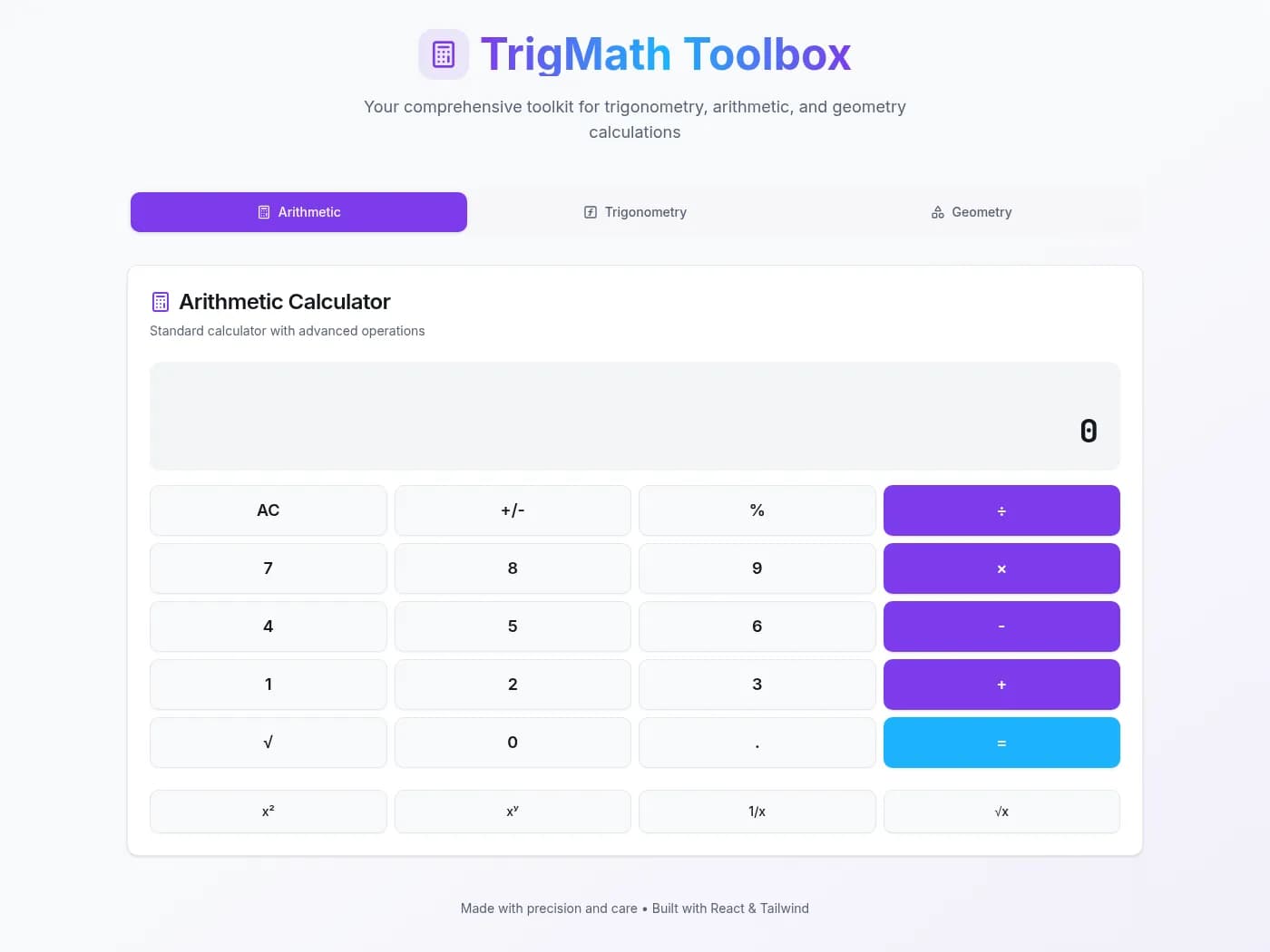 TrigMath Toolbox: Trigonometry and Geometry Assistant
