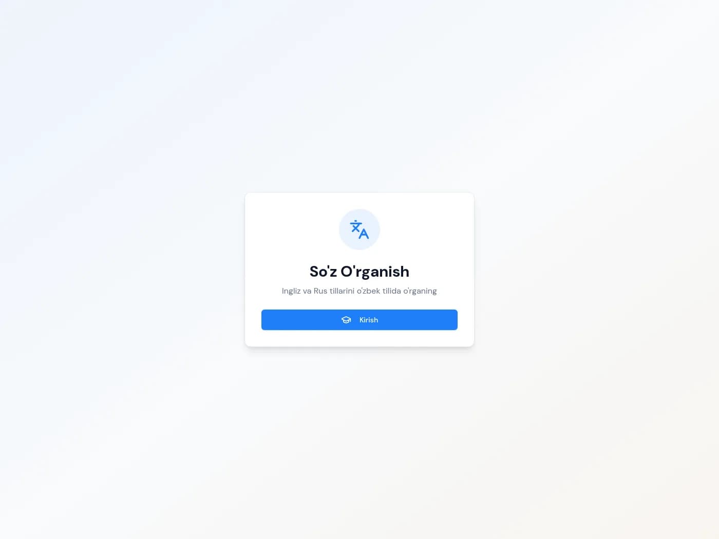 Trilingual Vocabulary Trainer for English & Russian (in Uzbek)