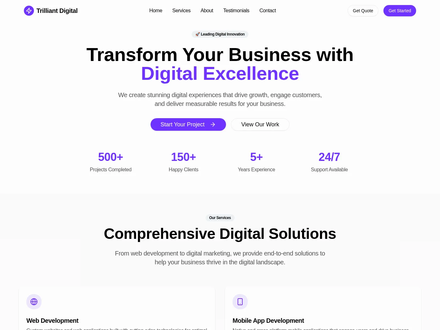 Trilliant Digital Website Replica