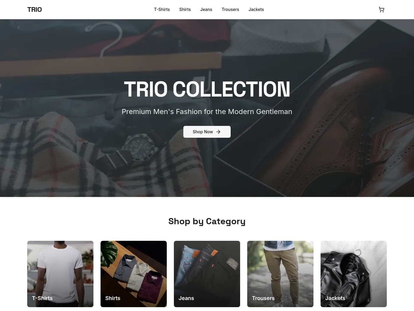Trio Collection – Stylish Men's Clothing E-Commerce Platform