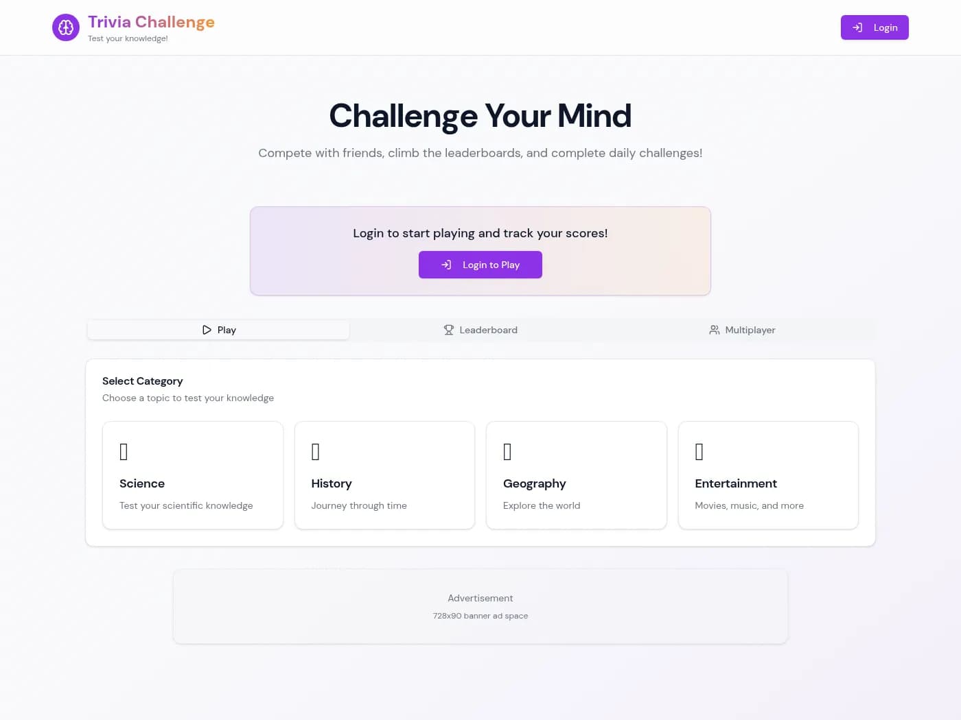 Trivia Challenge: Multiplayer Quiz Game