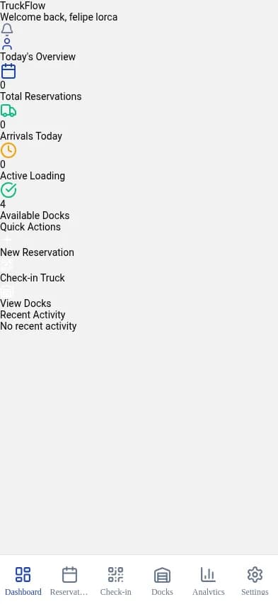 Truck Arrival Reservation & Dock Management Mobile App