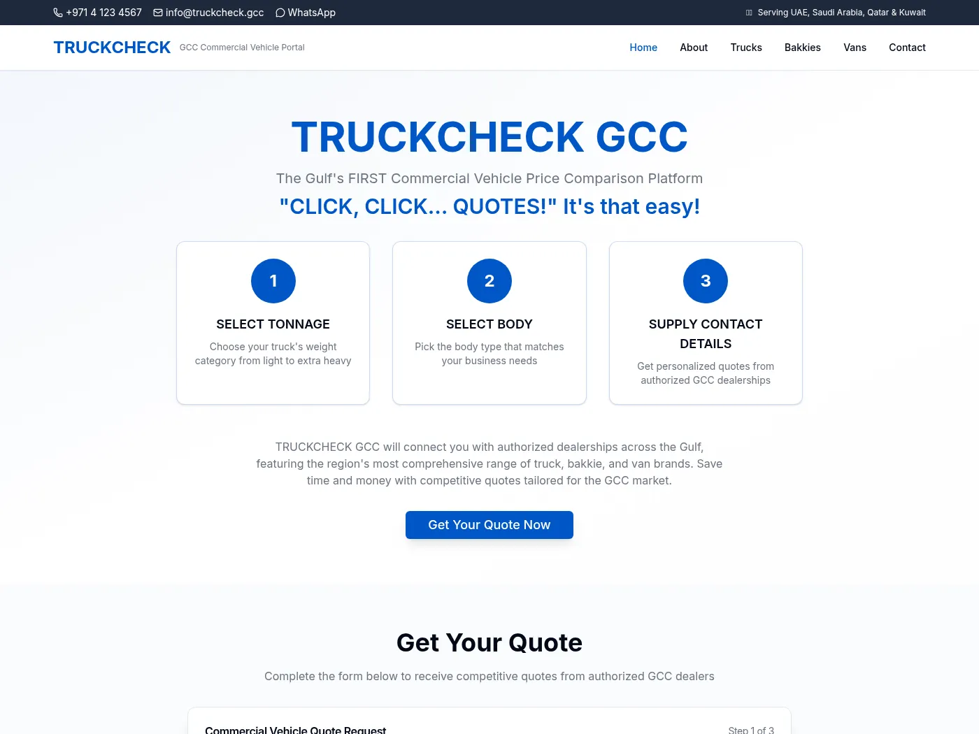 TruckCheck GCC Web Portal