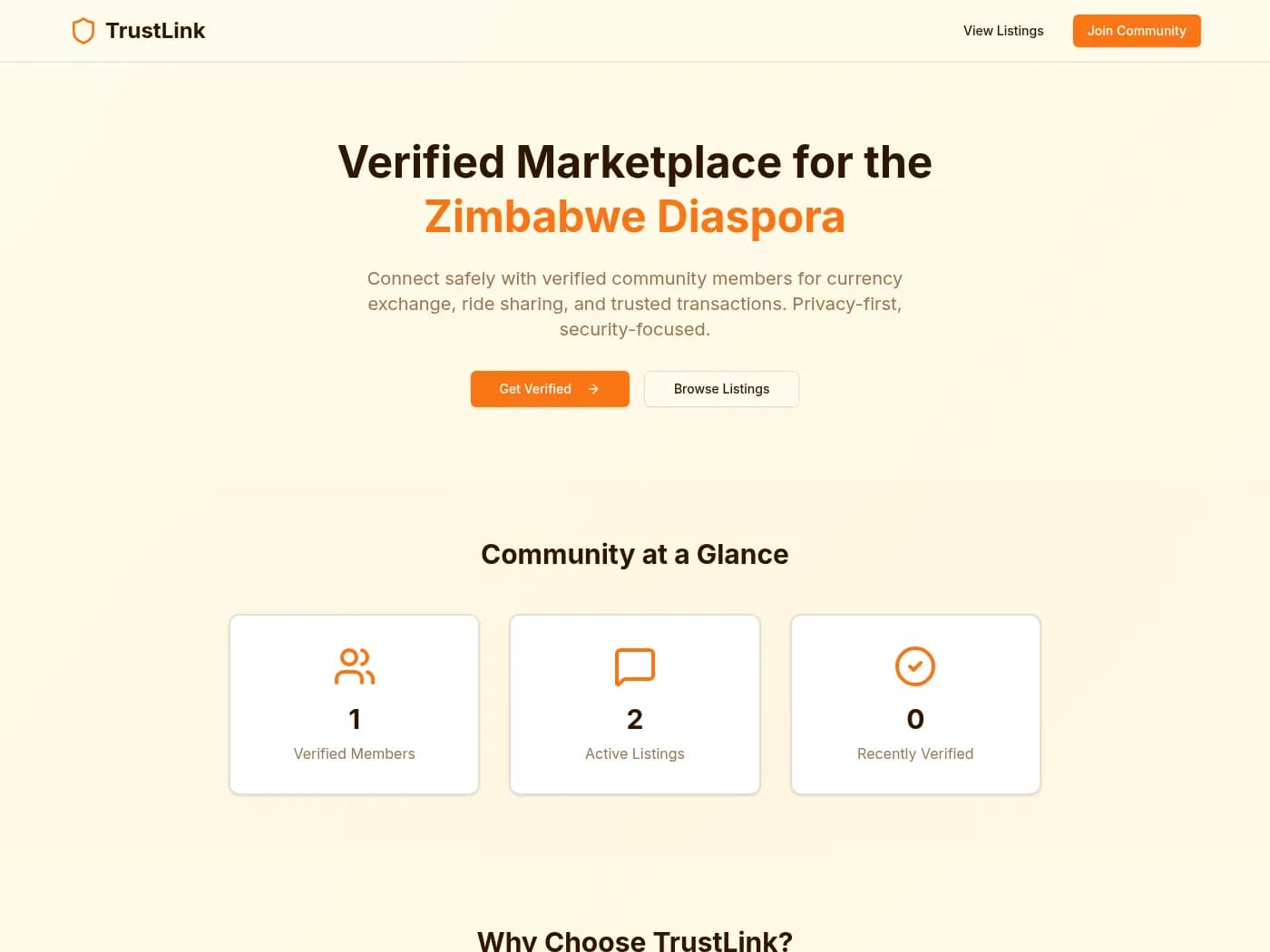TrustLink – Verified Marketplace for Zimbabwe Diaspora
