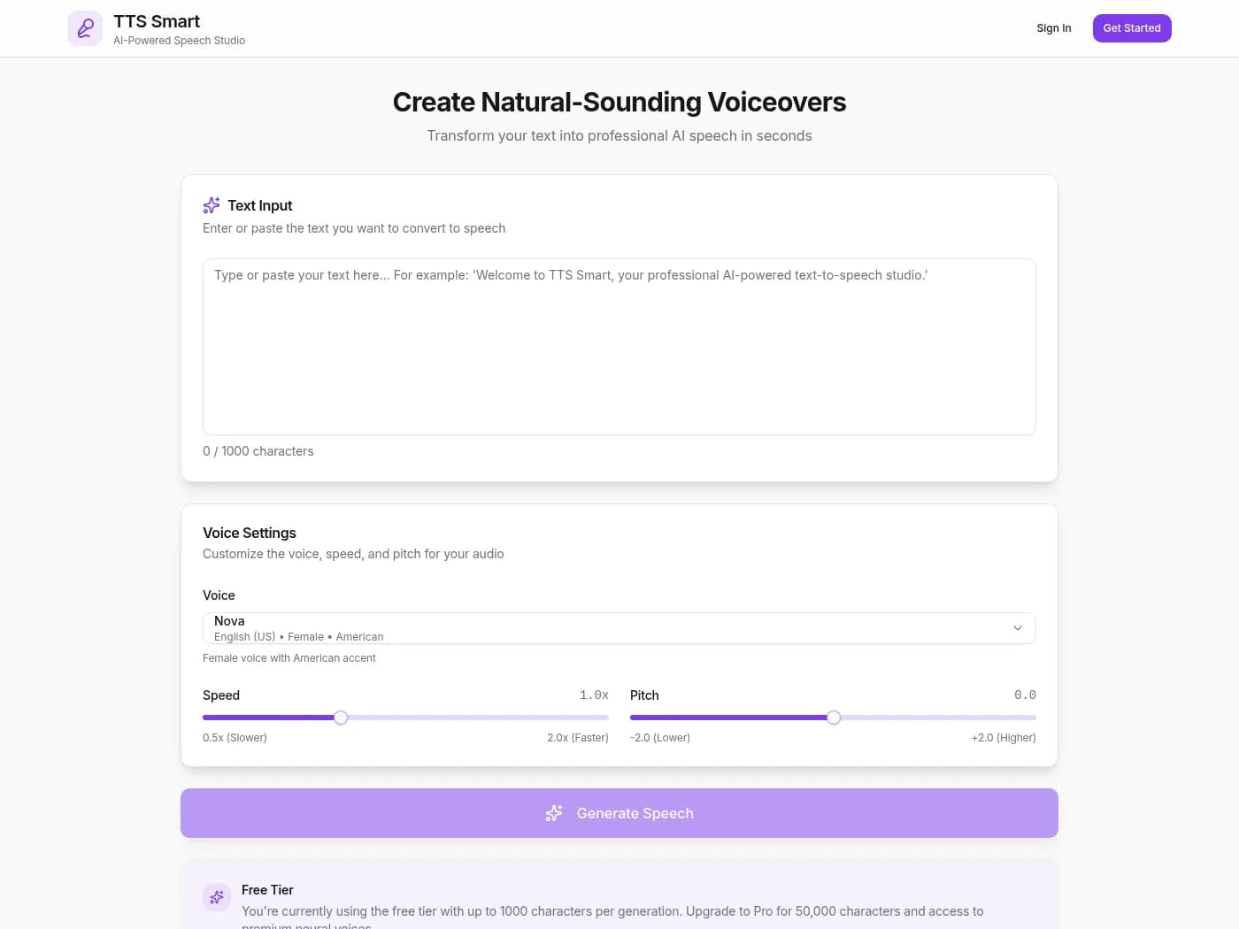 TTS Smart – AI-Powered Text-to-Speech Studio for Content Creators, Educators, and Businesses