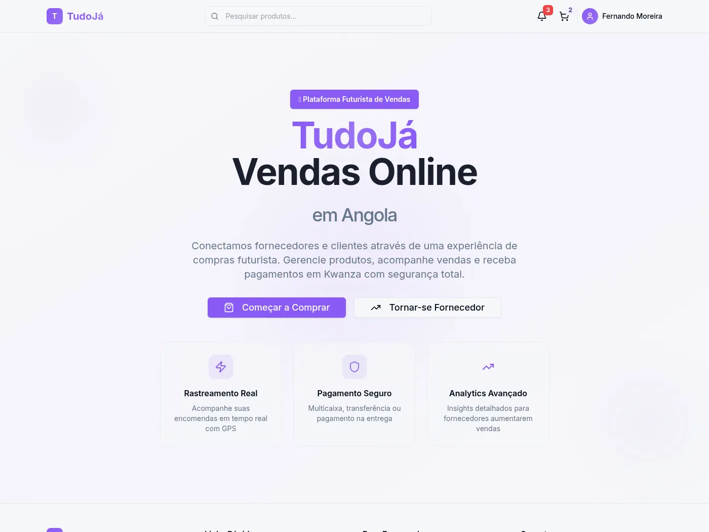 TudoJá – Plataforma Futurista de Vendas Online Angolana