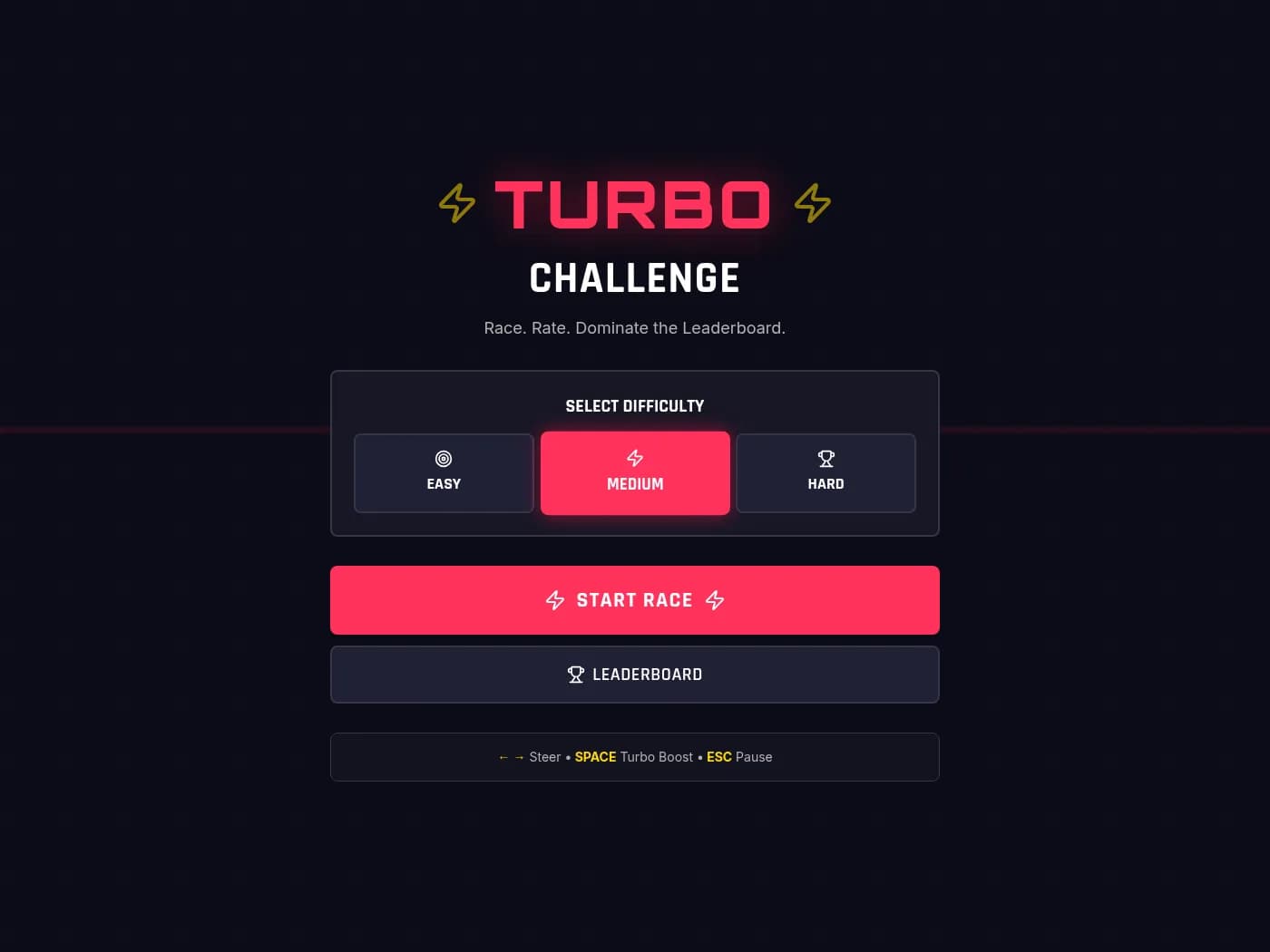 Turbo Challenge Rating Game