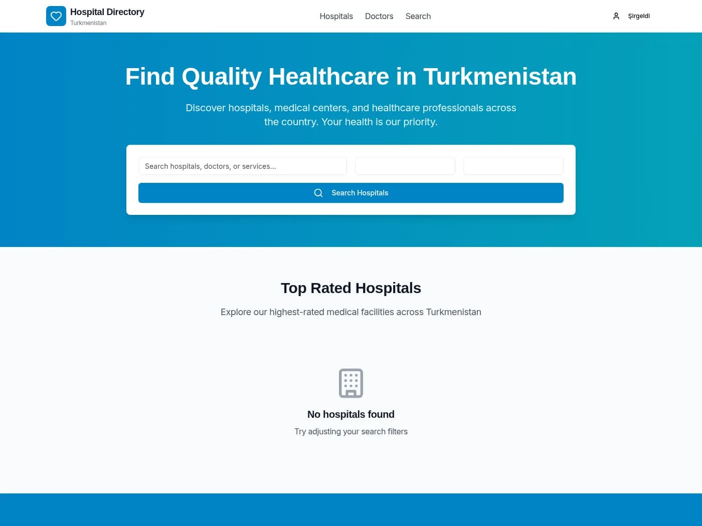 Turkmenistan Hospitals Directory Platform