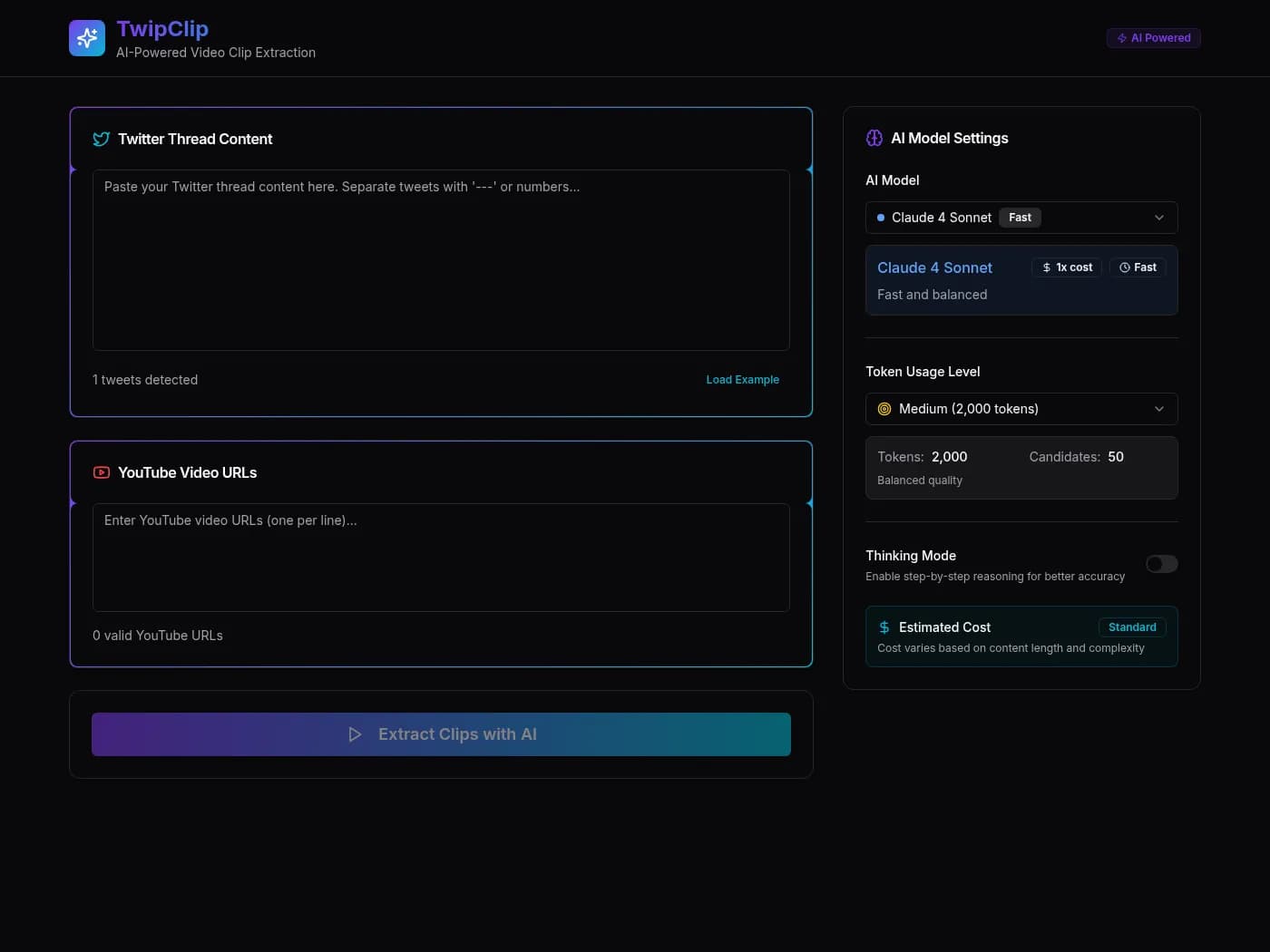 TwipClip - AI-Powered Video Clip Extraction Tool
