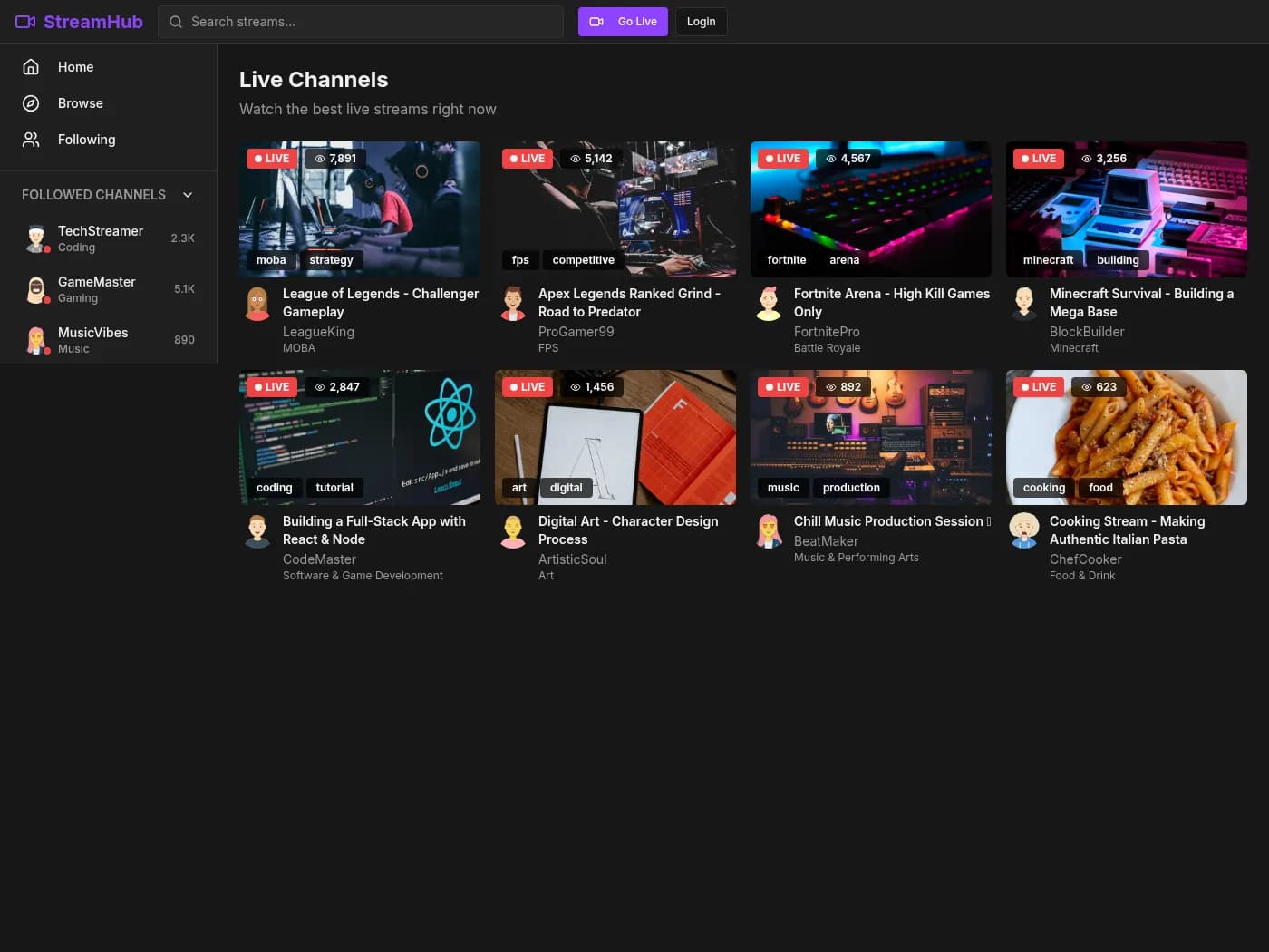 Twitch Clone - Live Streaming Platform