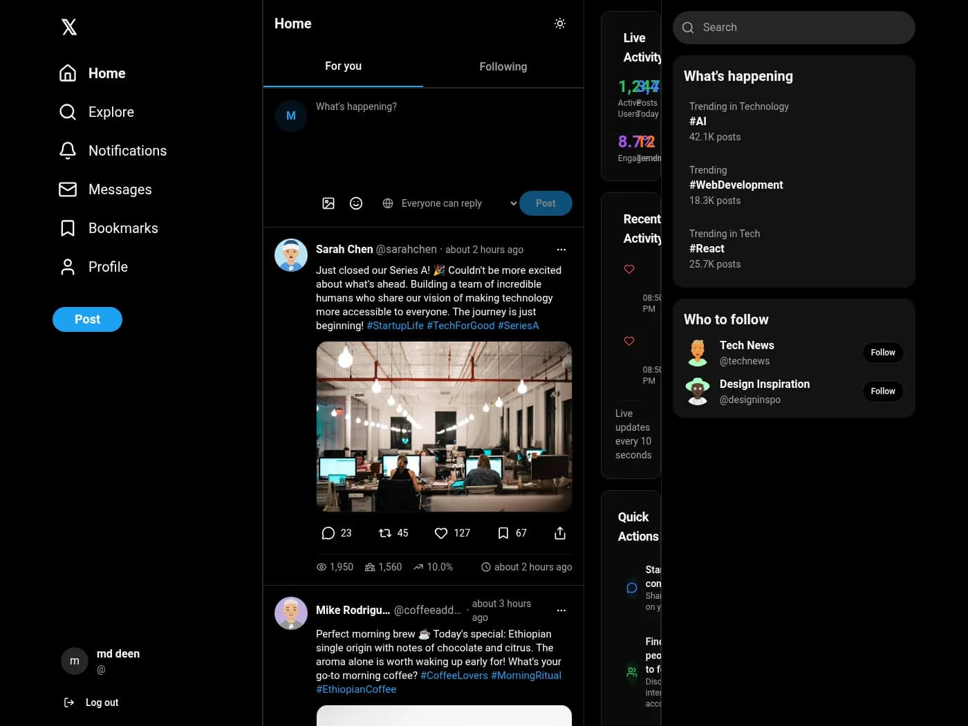 Twittrix - Real-Time Social Microblogging Platform (Remix)