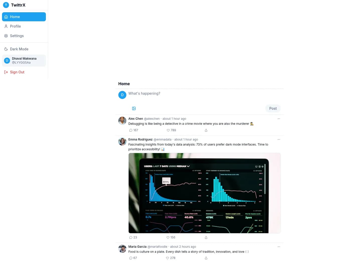 TwittrX - Modern Social Feed Platform