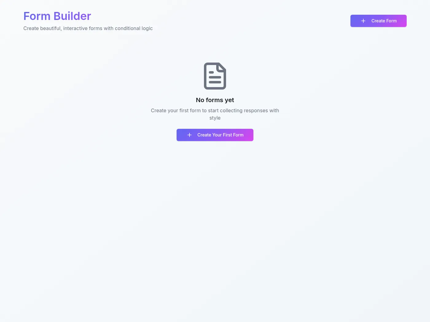 Typeform-Style Form Builder with Conditional Logic and Live Previews