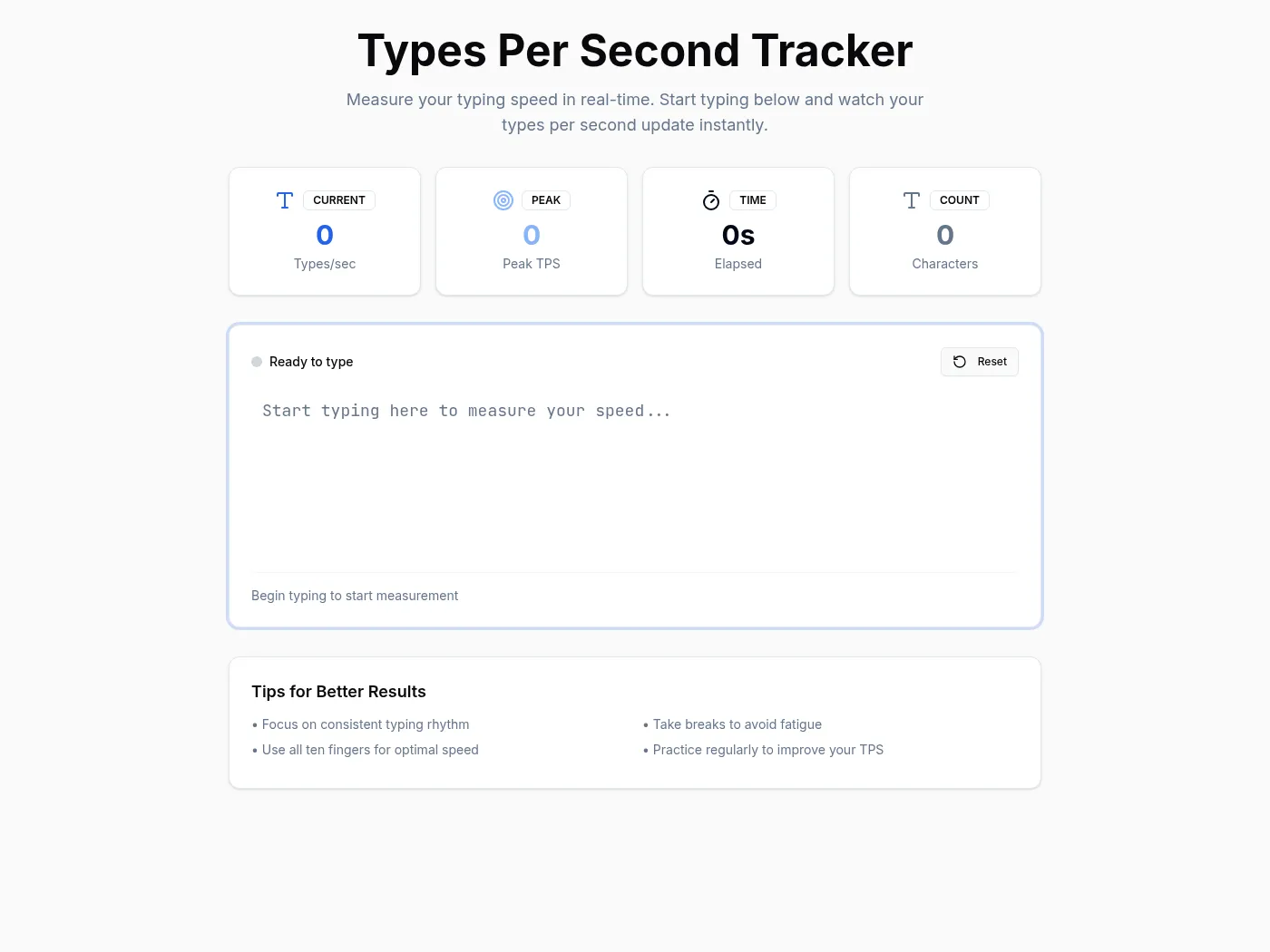 Types Per Second Tracker