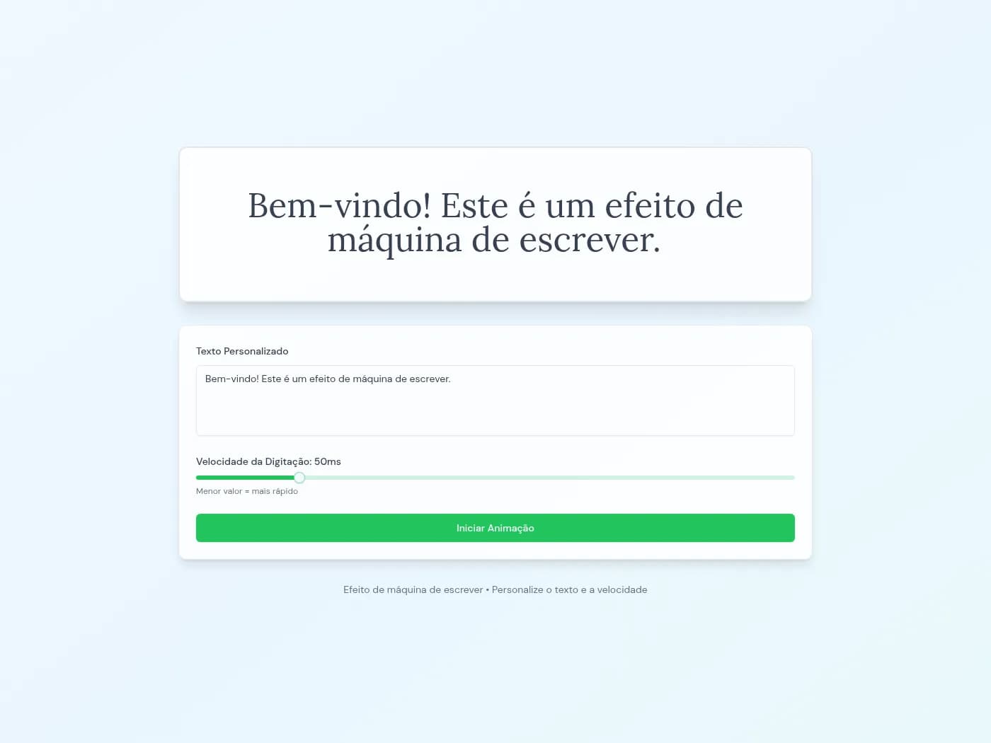 Typewriter Text Animation Webpage