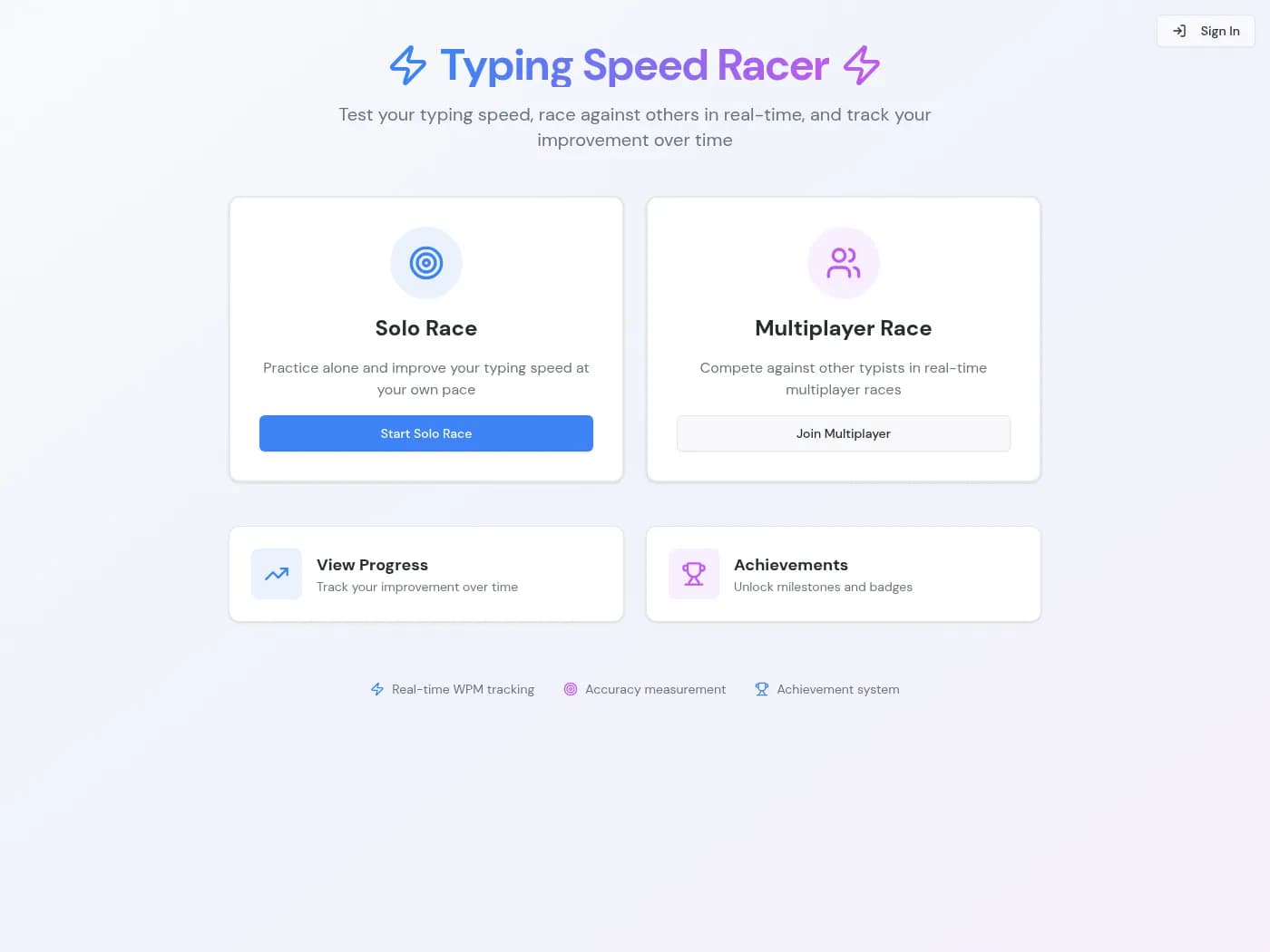 Typing Speed Racer: Real-Time Multiplayer Typing Game